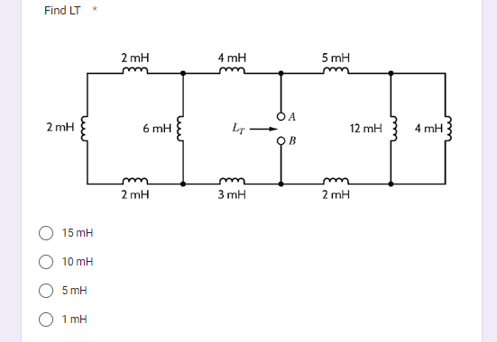 Solved Find LT *15mH10mH5mH1mH | Chegg.com