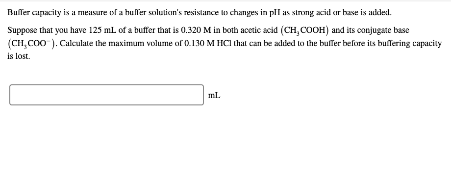 Solved Buffer capacity is a measure of a buffer solution's | Chegg.com