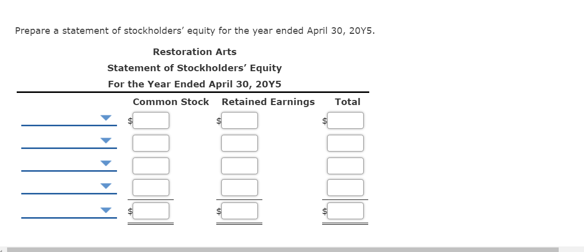 Solved Statement of stockholders' equity; net loss Selected | Chegg.com