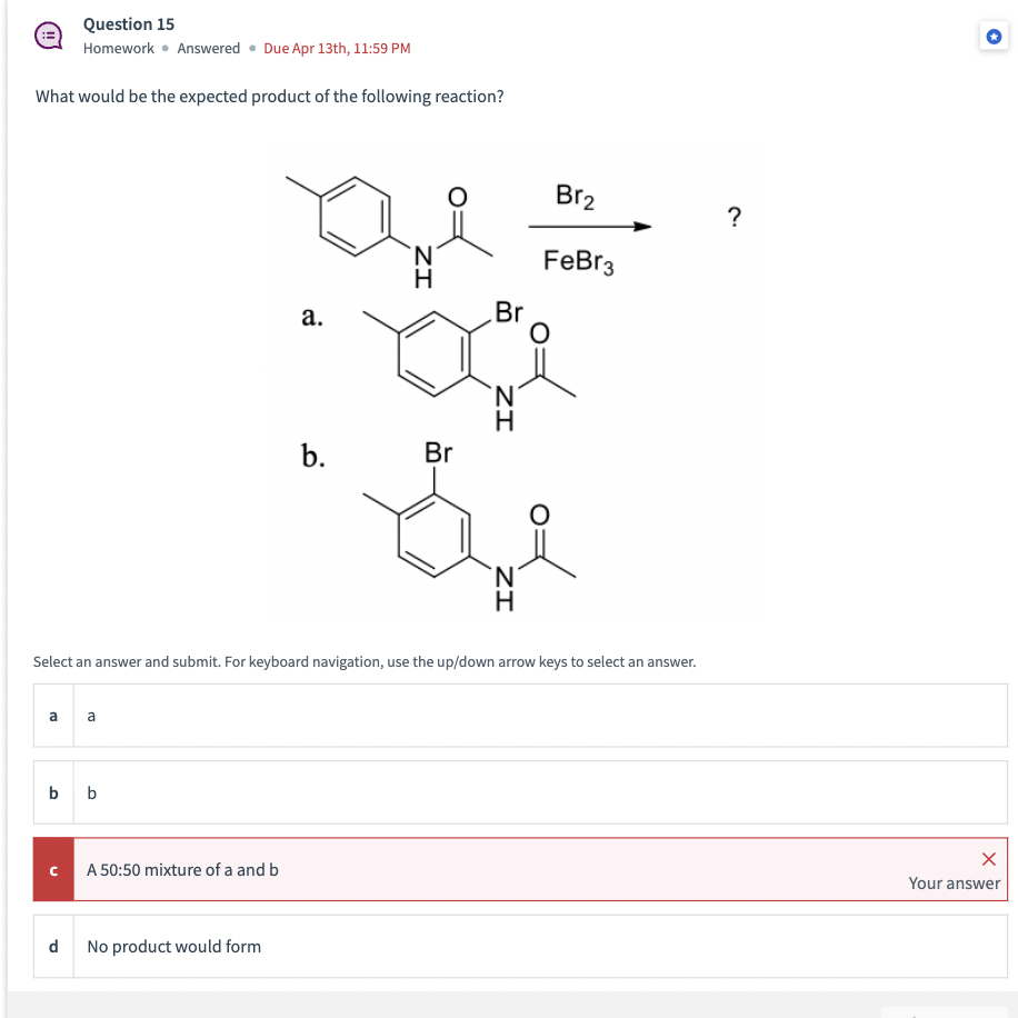 Solved What would be the expected product of the following | Chegg.com