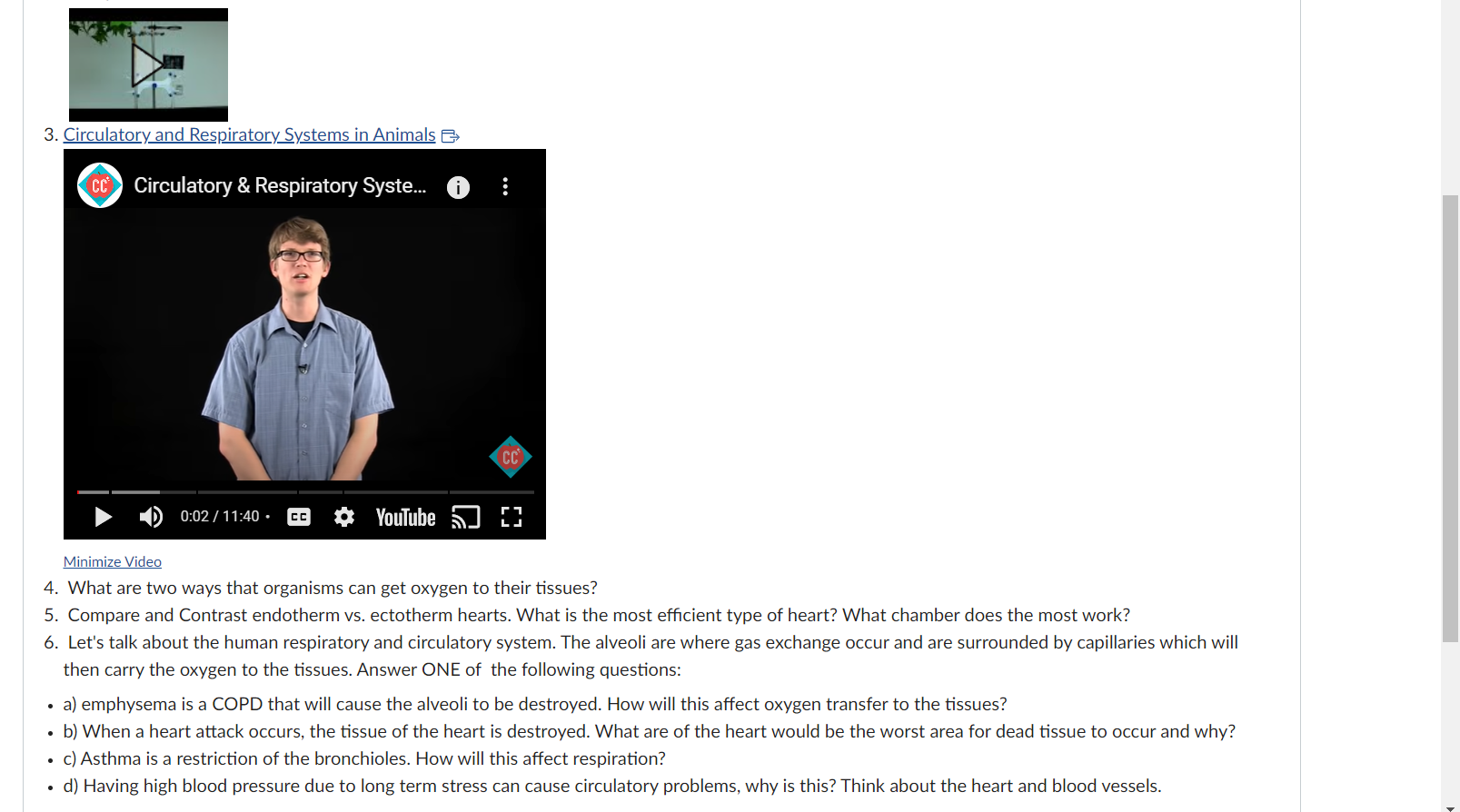Solved Circulatory & Respiratory Systems - CrashCourse | Chegg.com