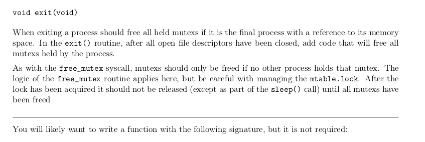 Solved void exit(void) When exiting a process should free | Chegg.com
