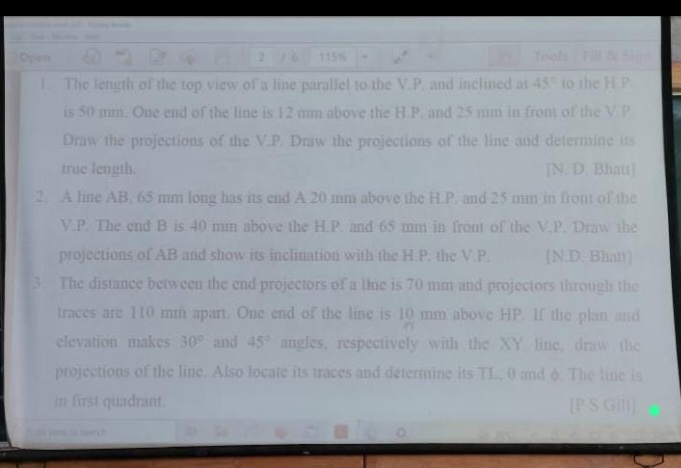 Solved 3. The distance between the end projectors of a line | Chegg.com