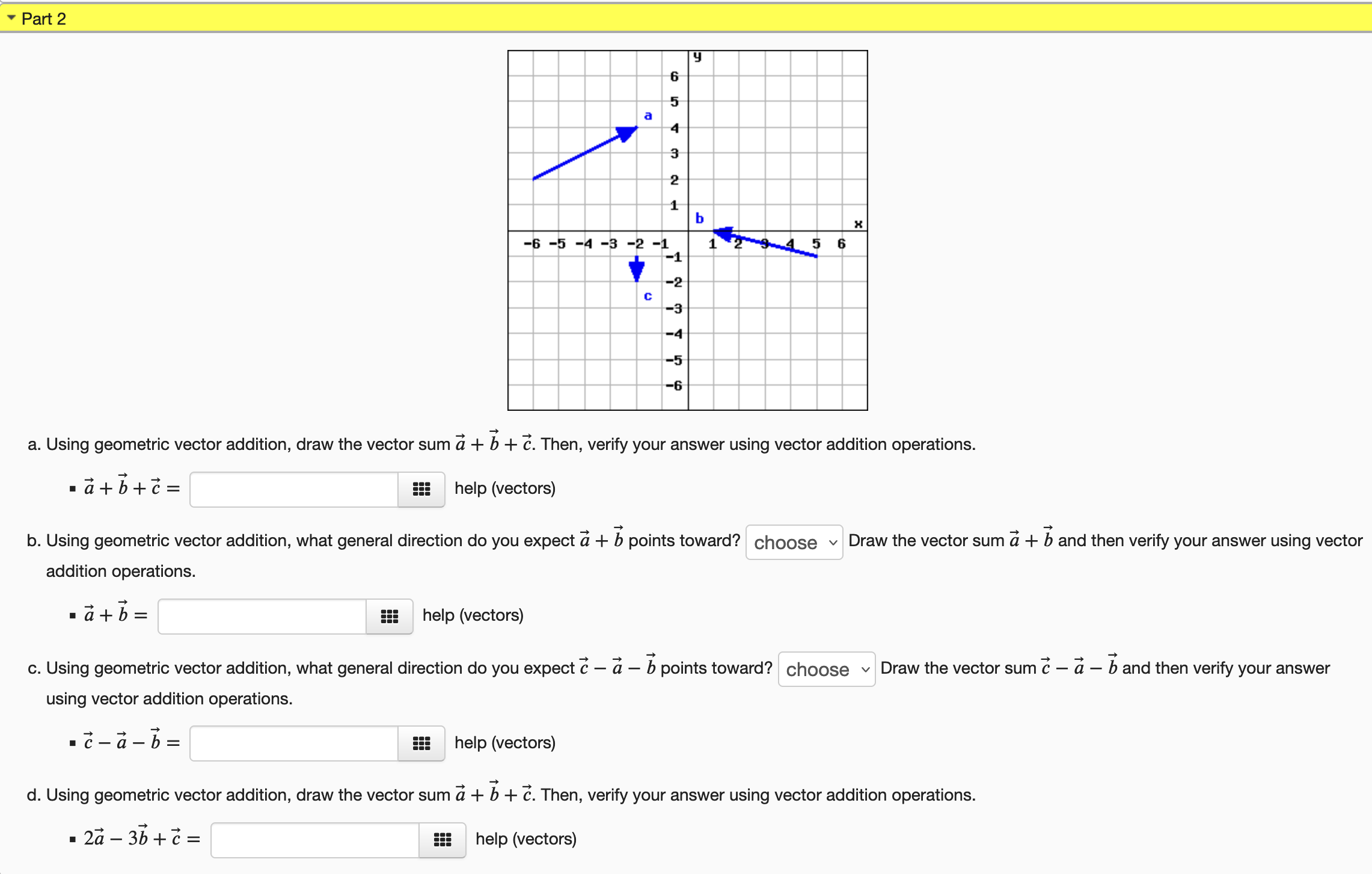 Solved a. Using geometric vector addition, draw the vector | Chegg.com
