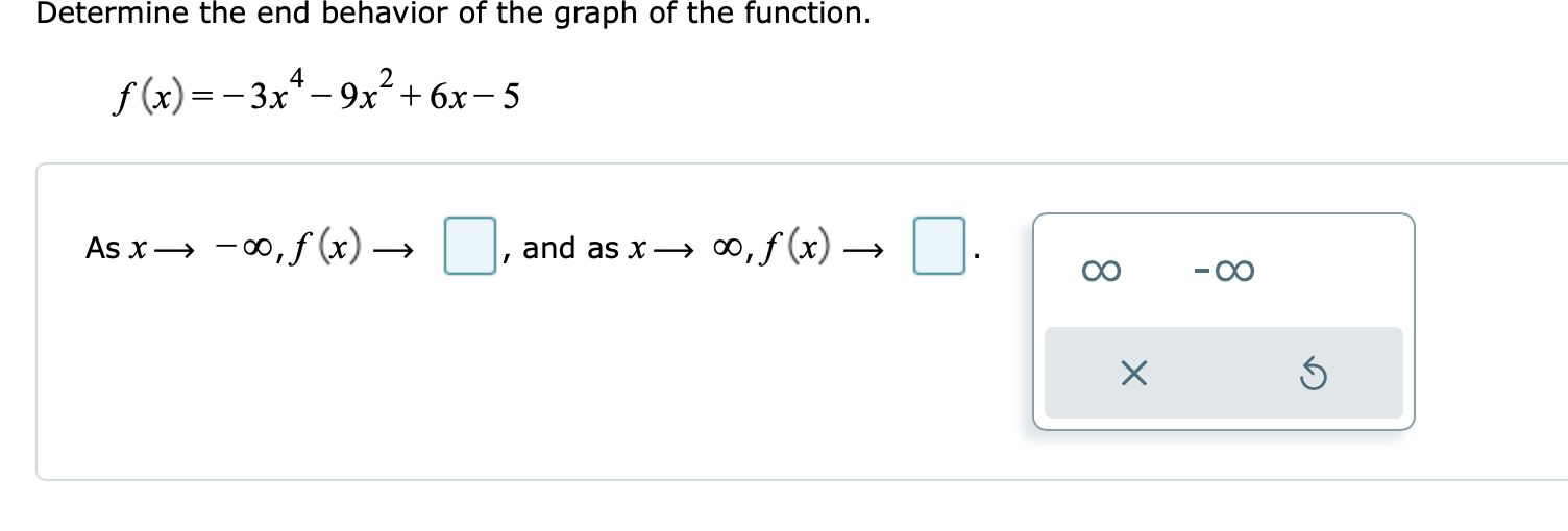 Solved Determine the end behavior of the graph of the | Chegg.com