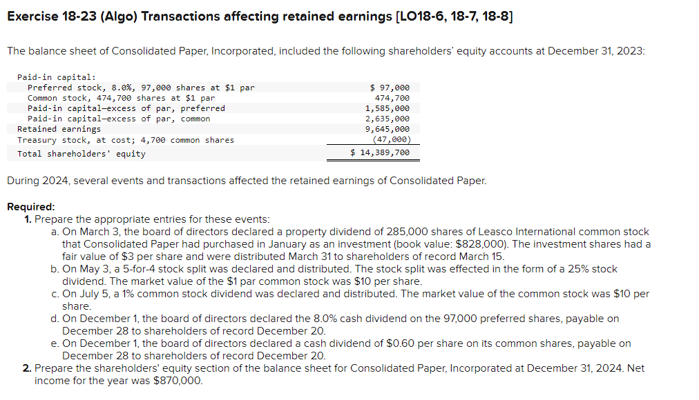 Record any necessary adjustments to the Equity | Chegg.com