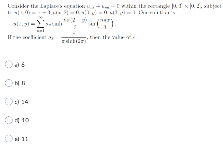 Solved Consider the Laplace's equation Uxx + Uyy = 0 within | Chegg.com