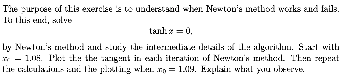 Solved The purpose of this exercise is to understand when | Chegg.com
