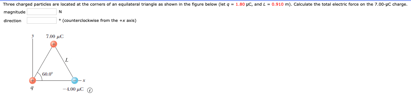 Solved Three charged particles are located at the corners of | Chegg.com