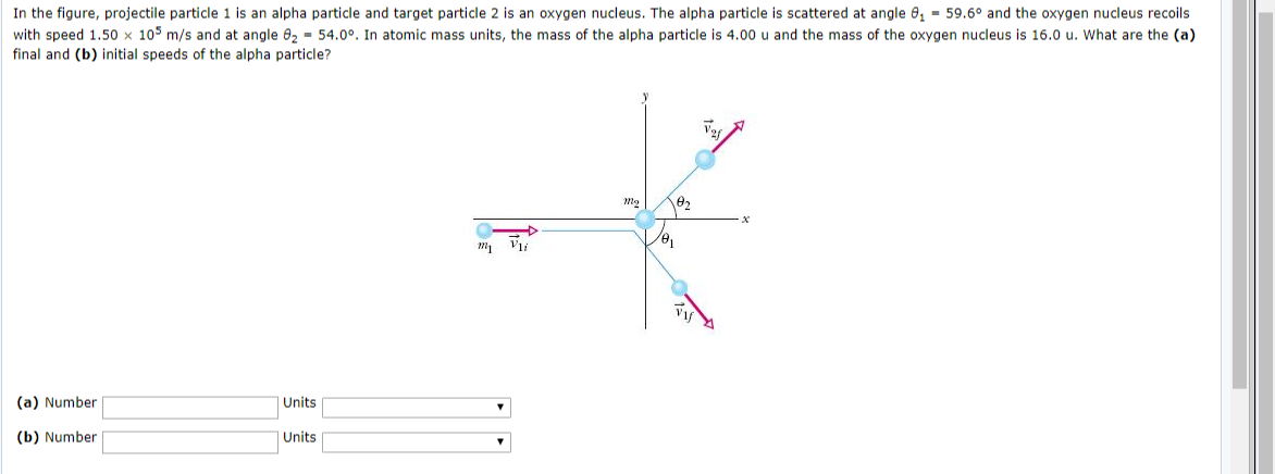 Solved In the figure, projectile particle 1 is an alpha | Chegg.com