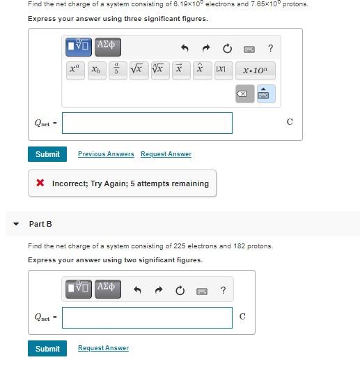 Solved Find the net charge of a system consisting of | Chegg.com