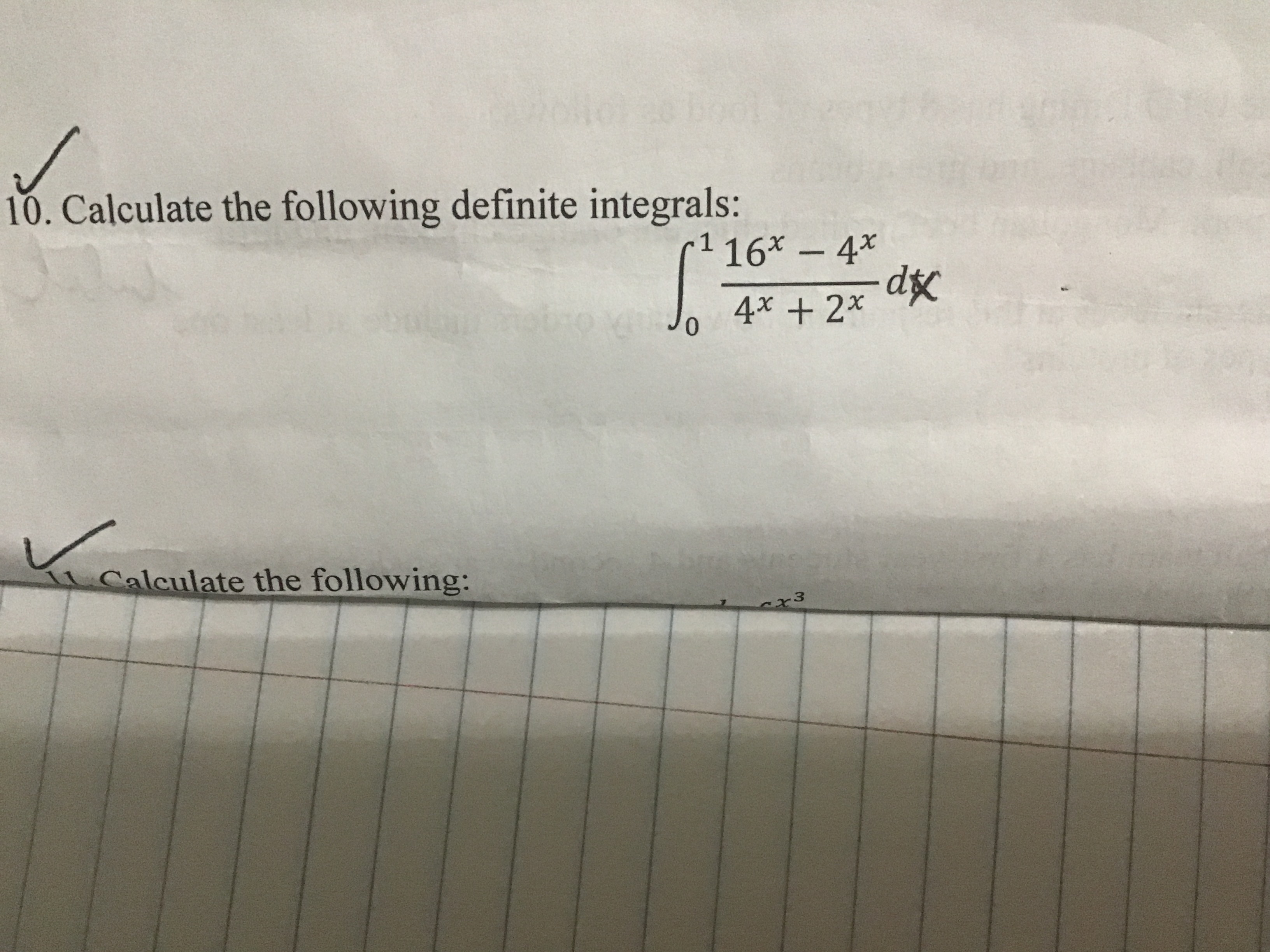 Solved 10. Calculate the following definite integrals: | Chegg.com