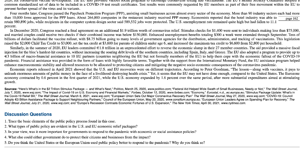 Discussion Case: Government’s Response to the | Chegg.com
