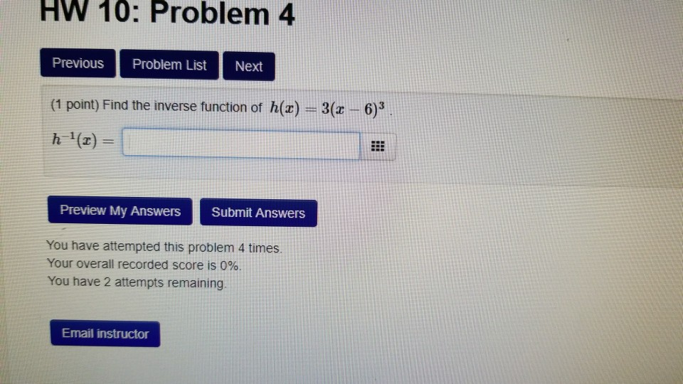 Solved HW 10: Problem 4 Previous Problem List Next (i point) | Chegg.com