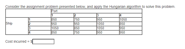 Solved Consider the assignment problem presented below, and | Chegg.com