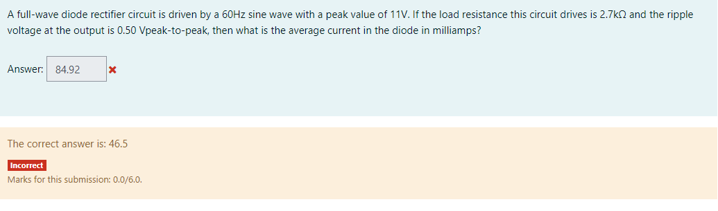 Solved A full-wave diode rectifier circuit is driven by a 60 | Chegg.com