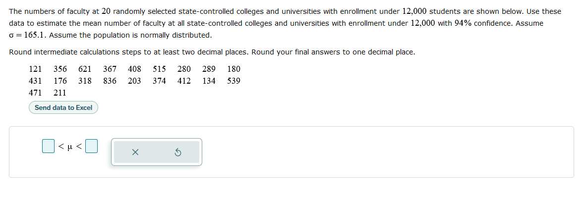 Solved The numbers of faculty at 20 randomly selected | Chegg.com