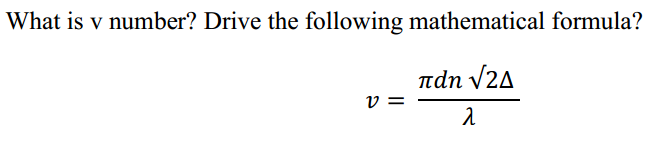 Solved What is v number? Drive the following mathematical | Chegg.com