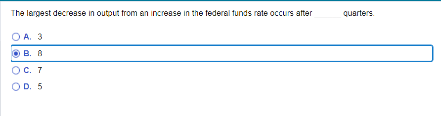 Solved The largest decrease in output from an increase in | Chegg.com