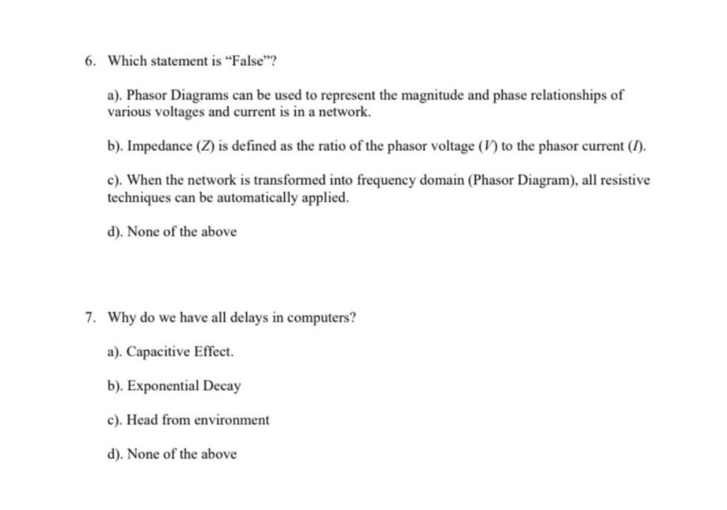 Solved Electrical and Electronics Engineering 1. In RC | Chegg.com