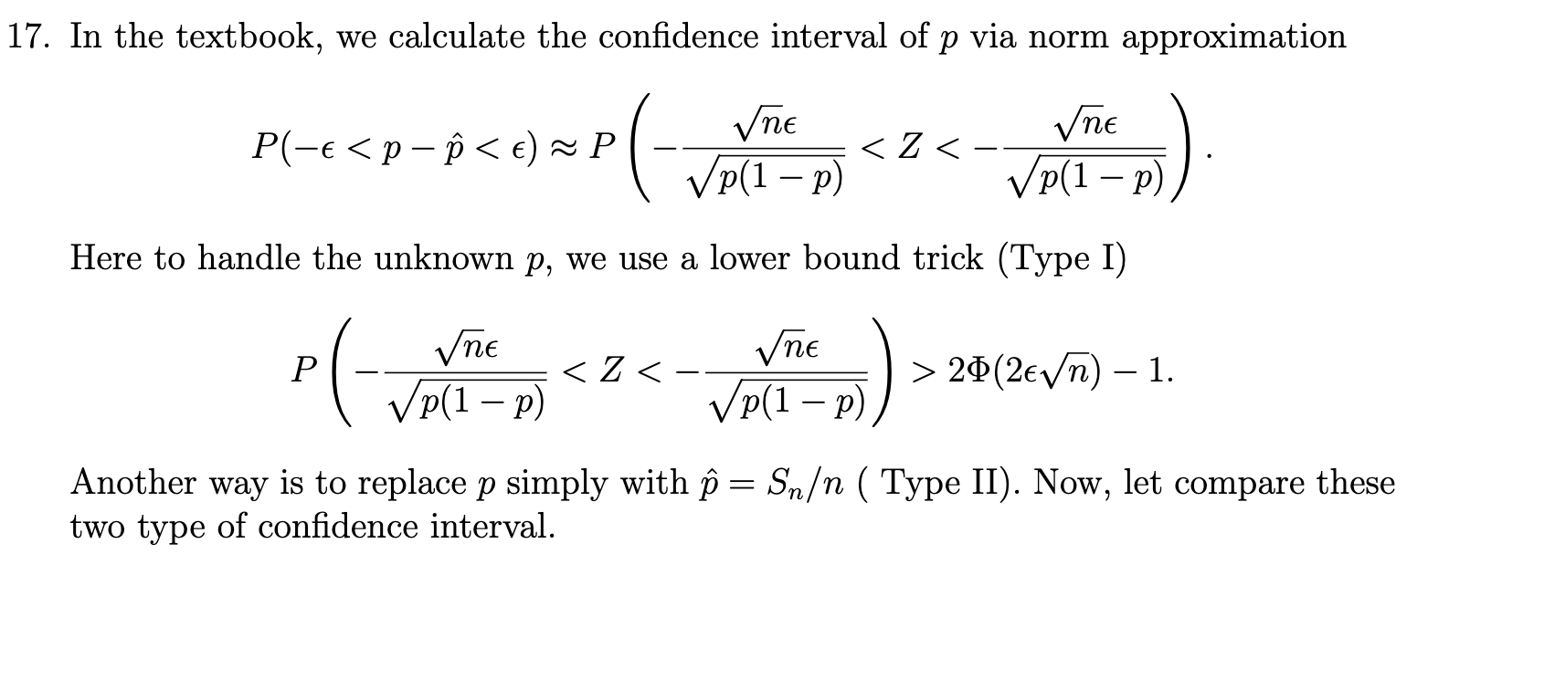 17. In the textbook, we calculate the confidence | Chegg.com