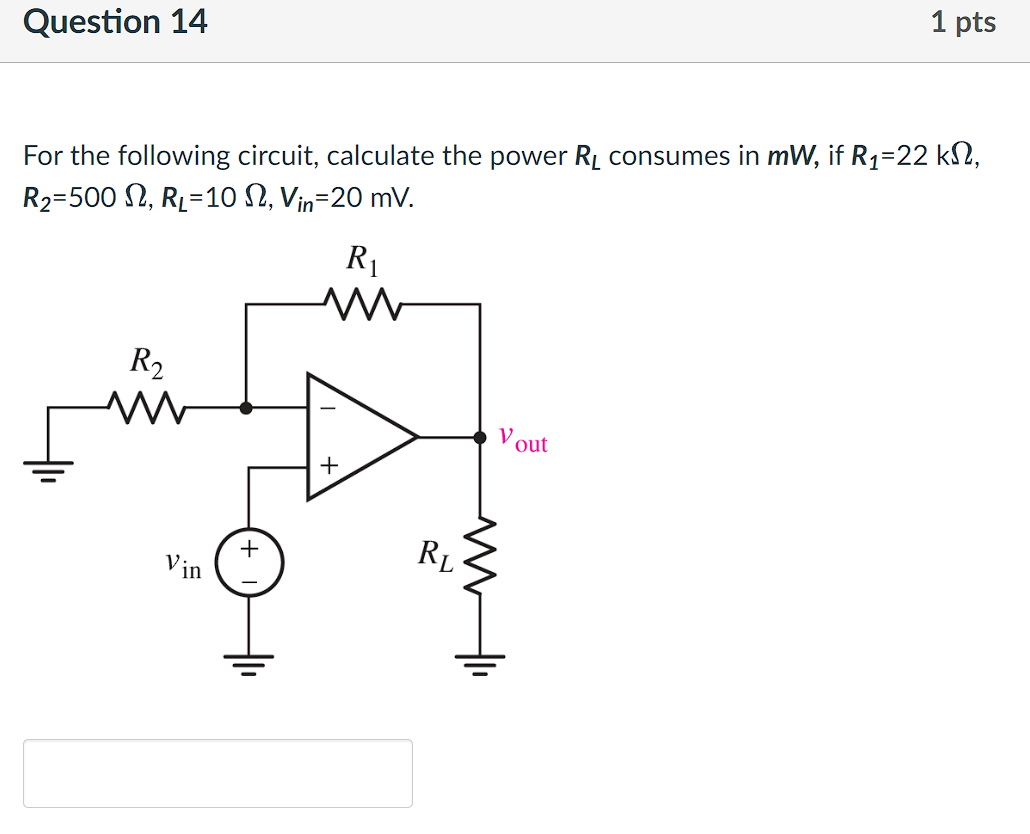 Solved Question 141 ﻿ptsFor the following circuit, calculate | Chegg.com
