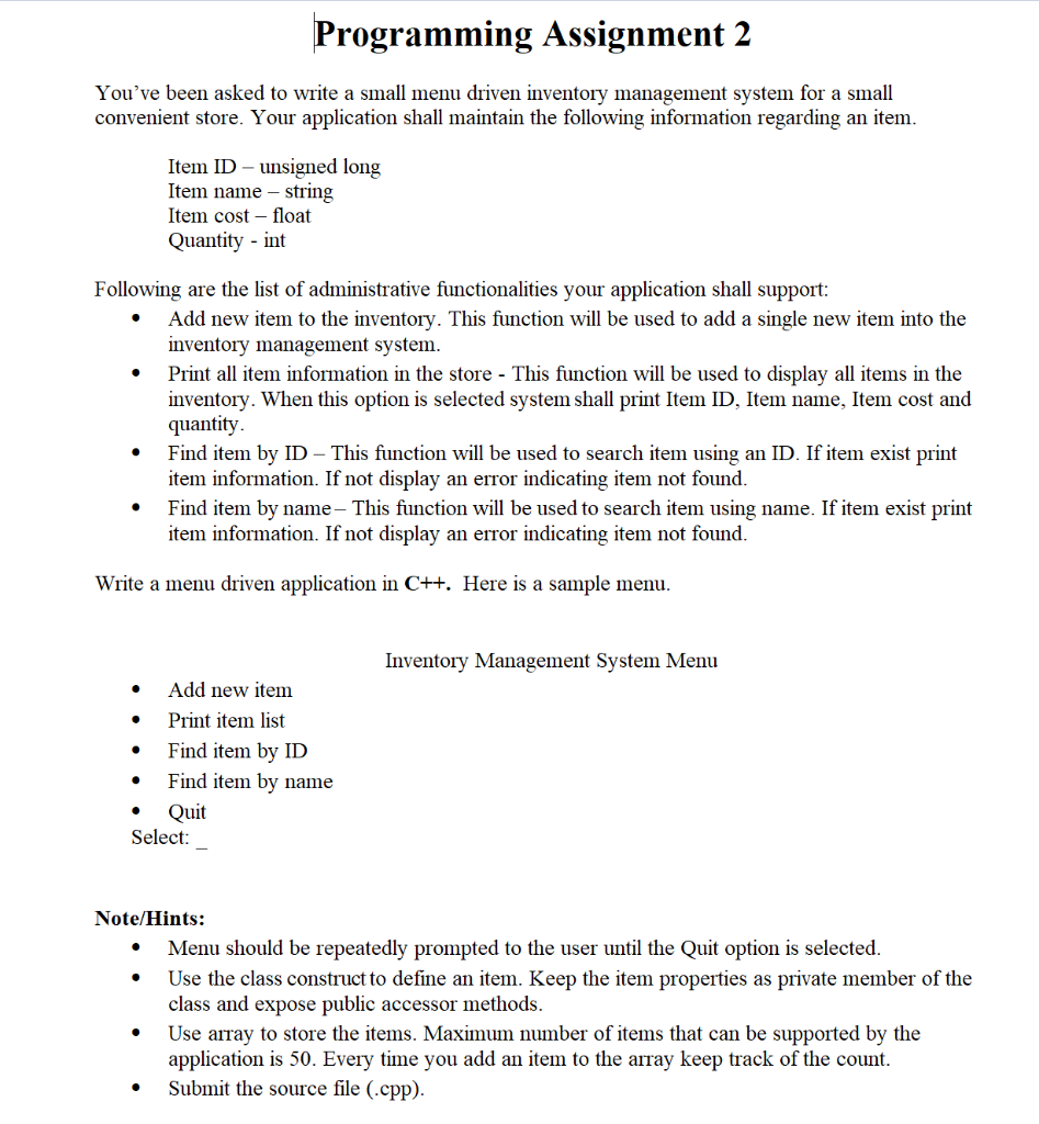 Solved Programming Assignment 2 You've been asked to write a | Chegg.com