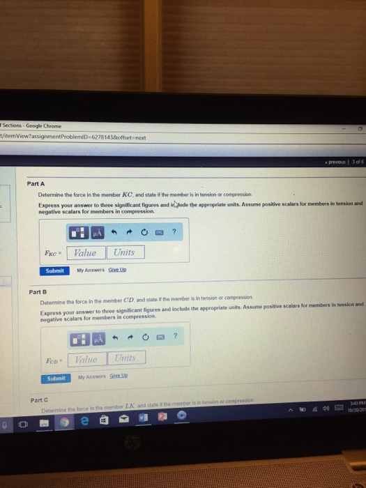 Solved Ch 6 Method of SectionsFundamental Problem 6.8 | Chegg.com