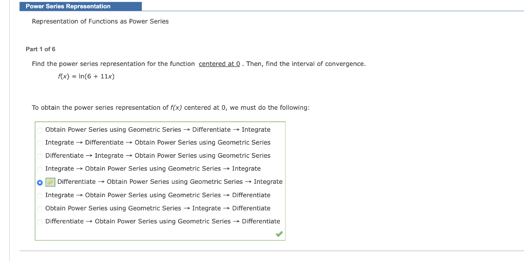 Solved Representation of Functions as Power Series Part 1 of | Chegg.com