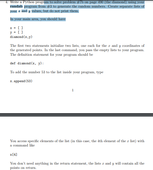 Solved 4. Write a Python program to solve problem #7b on | Chegg.com