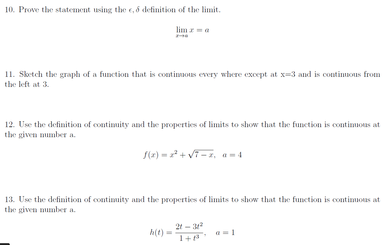 Solved 10. Prove the statement using the e, 8 definition of | Chegg.com