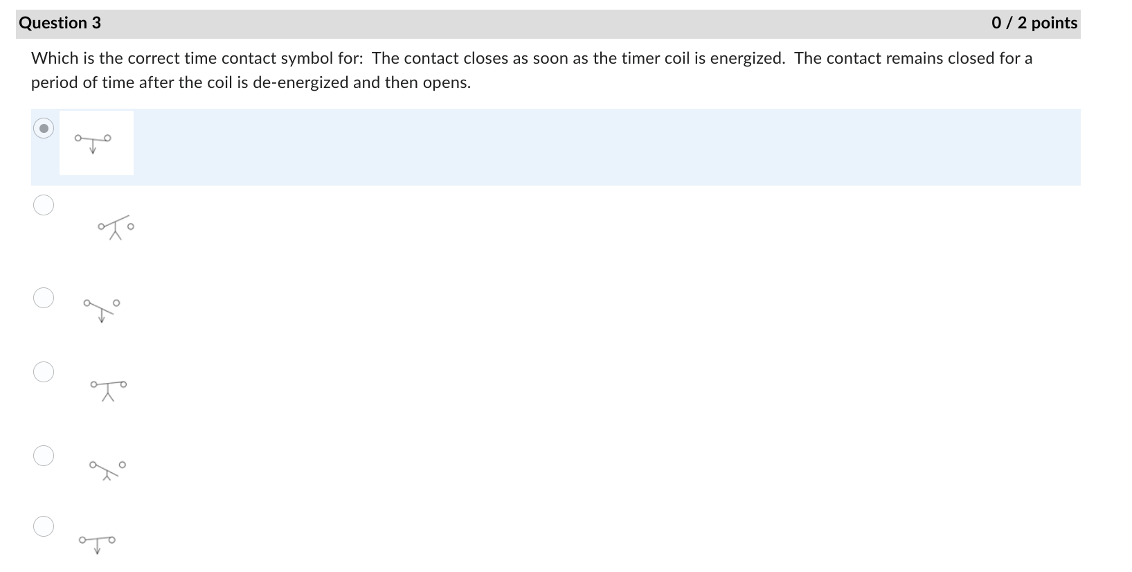Solved Which is the correct time contact symbol for: The | Chegg.com