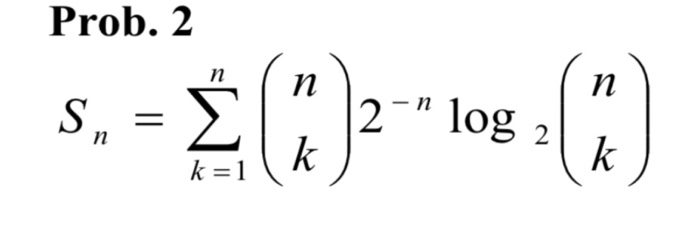 Solved Prob. 2 n2-"log 2 | Chegg.com