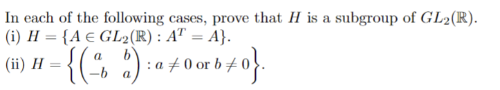 Solved In each of the following cases, prove that H is a | Chegg.com