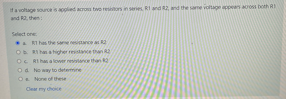 Solved If a voltage source is applied across two resistors | Chegg.com