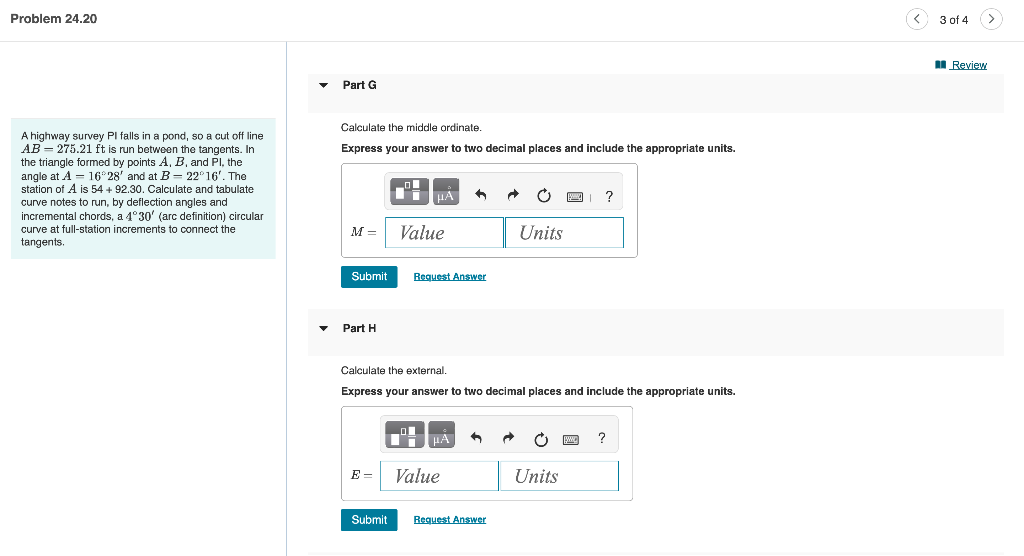 Solved Calculate the degree of curvature. A highway survey | Chegg.com