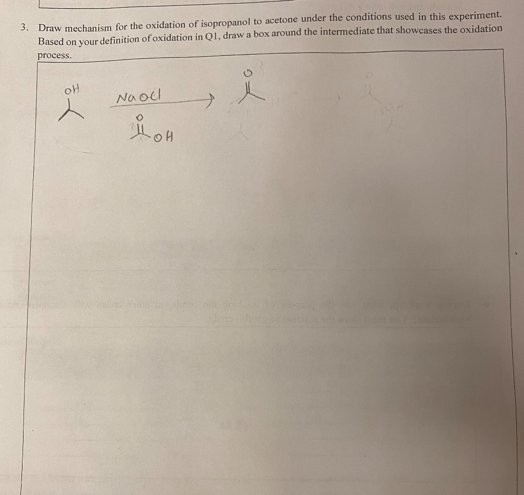 Solved Draw mechanism for the oxidation of isopropanol to | Chegg.com