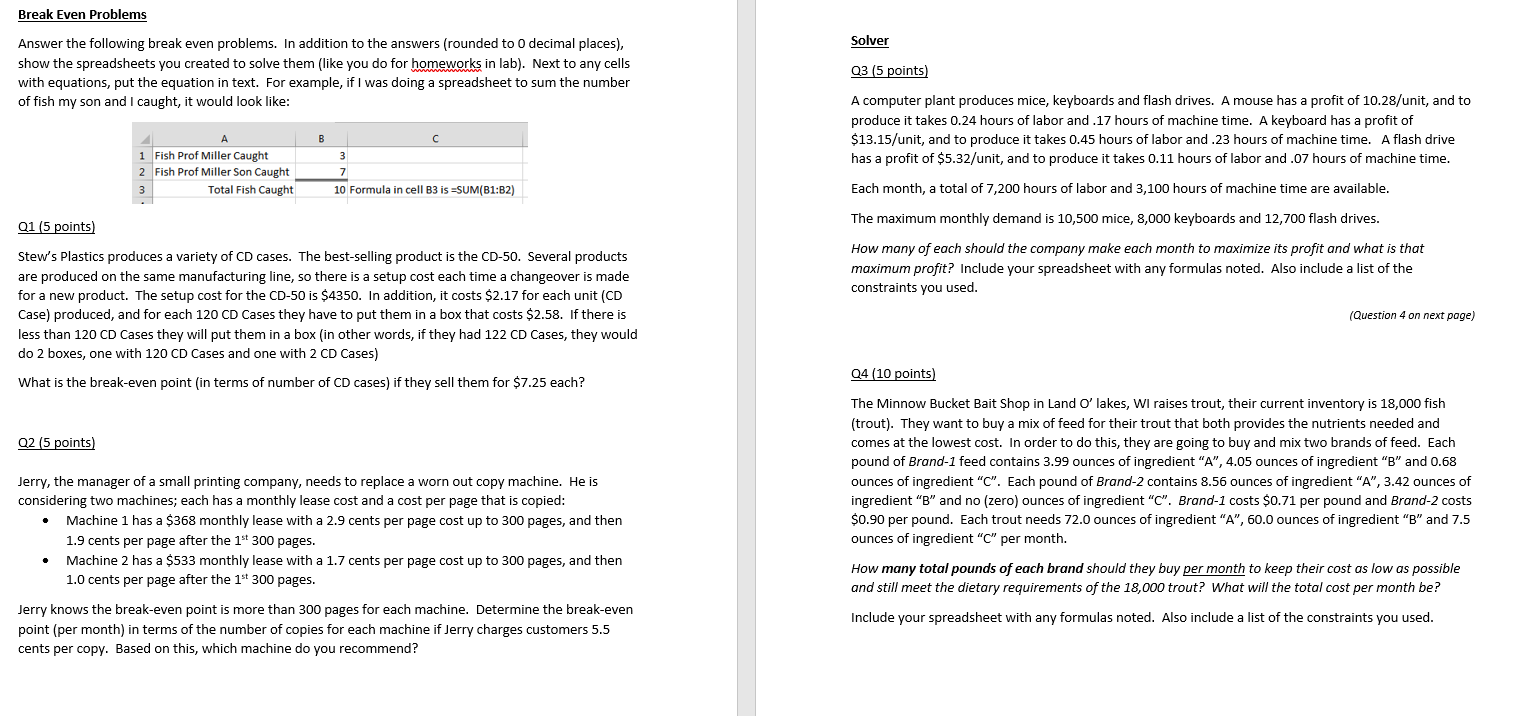 Solved QBA Fall 2020-Misc. Assignment #1 Solver Q3 (5 | Chegg.com