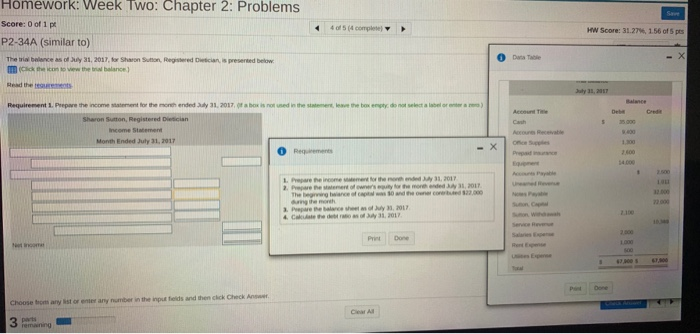 Solved Homework: Week Two: Chapter 2: Problems Score: 0 of 1 | Chegg.com