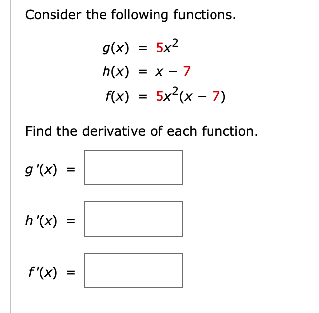 Solved Consider the following functions. | Chegg.com