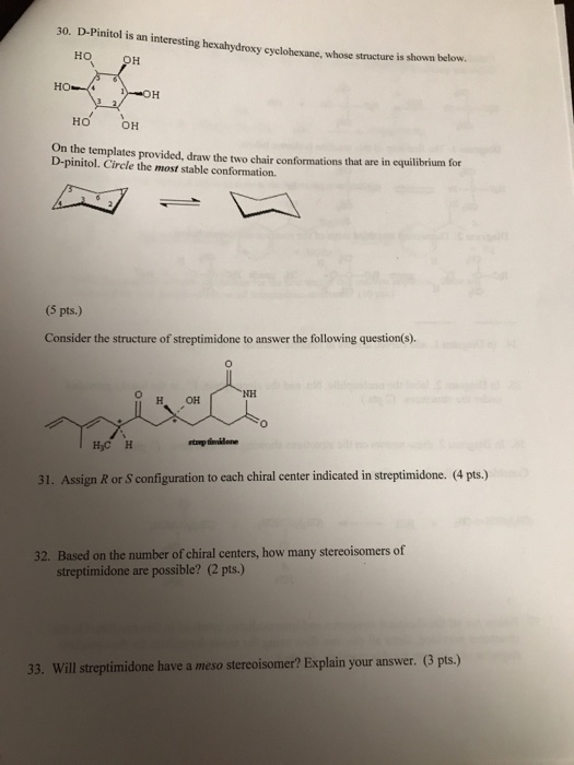 Solved 30. D-Pinitol is an interesting hexahydroxy | Chegg.com