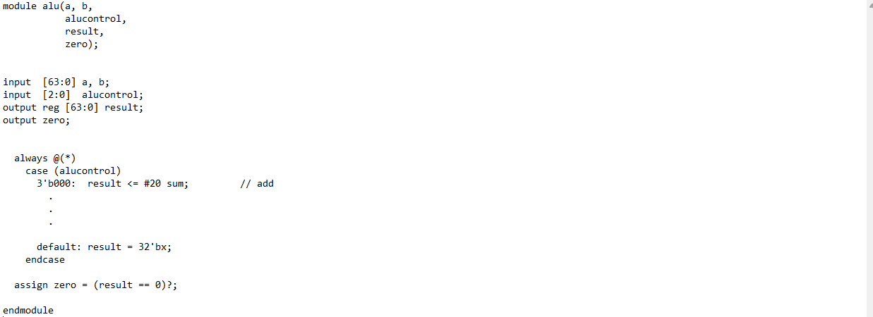 Solved Your ALU should implement the following operations. | Chegg.com