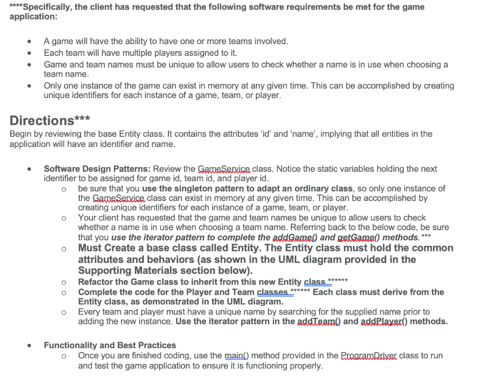 Solved ****MUST BE DONE IN JAVA******PLEASE FOLLOW | Chegg.com