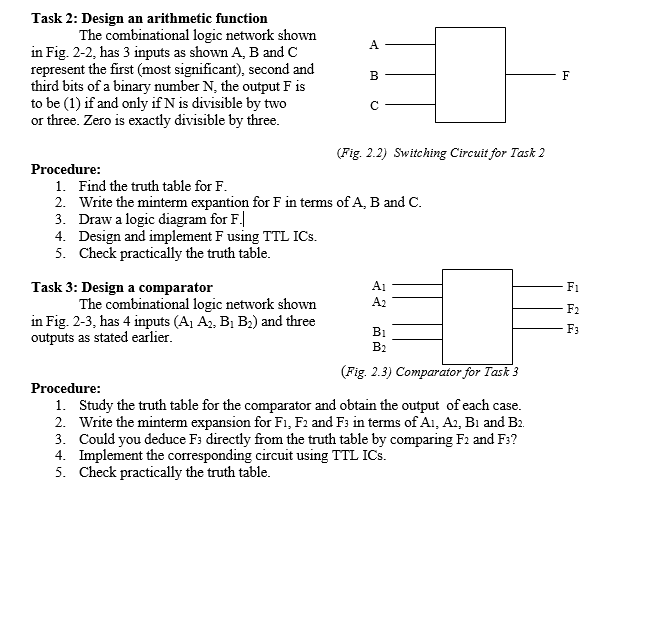 Solved A B F Task 2: Design an arithmetic function The | Chegg.com