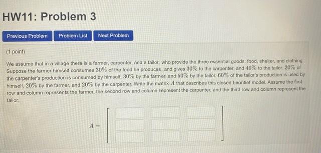 Solved HW11: Problem 3 Previous Problem Problem List Next | Chegg.com