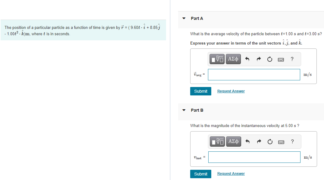 Solved The position of a particular particle as a function | Chegg.com