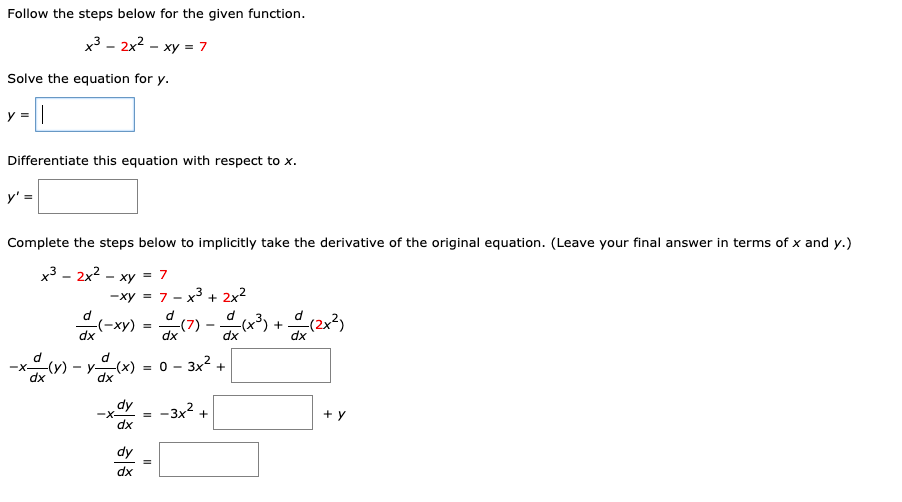 Solved Follow the steps below for the given function. x3 - | Chegg.com