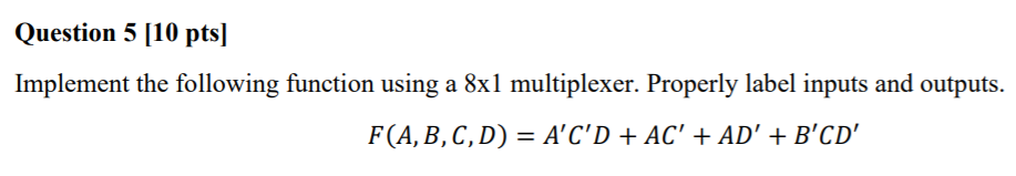 Solved Question 5 [10 pts] Implement the following function | Chegg.com