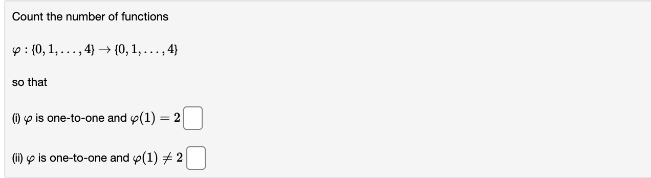 Solved Count the number of functions 8:{0, 1, 4} +{0, 1,.. | Chegg.com