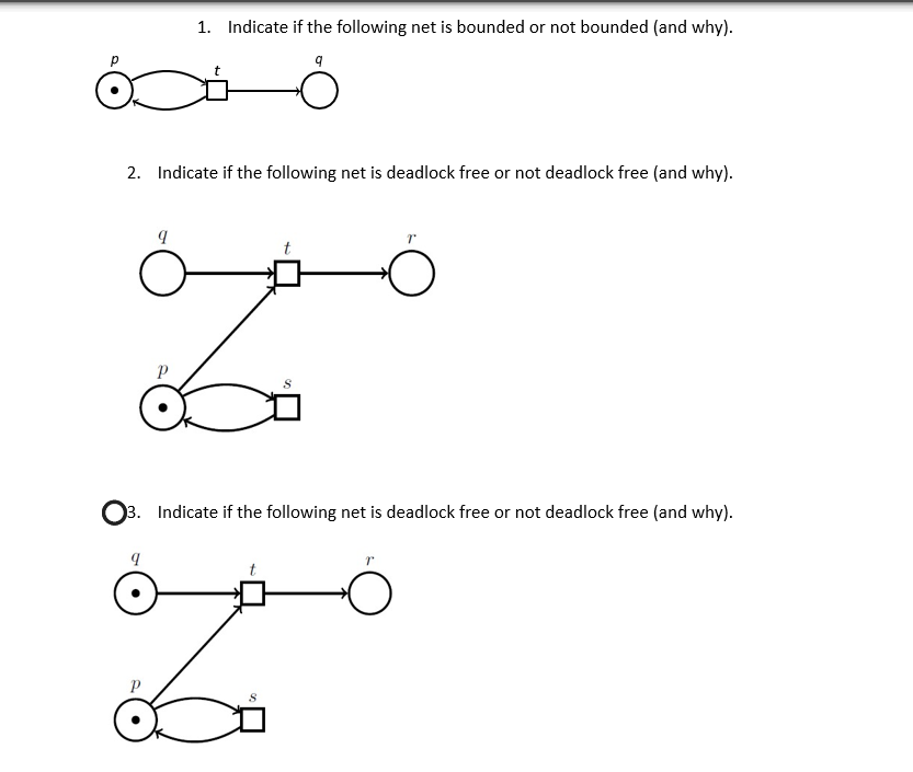 Solved 1. Indicate if the following net is bounded or not | Chegg.com